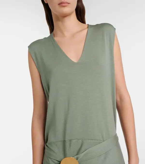 JIL SANDER Virgin Wool Maxi Dress - Green
