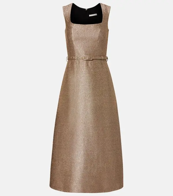 EMILIA WICKSTEAD Ciro Sequined Tweed Cocktail Dress - Gold
