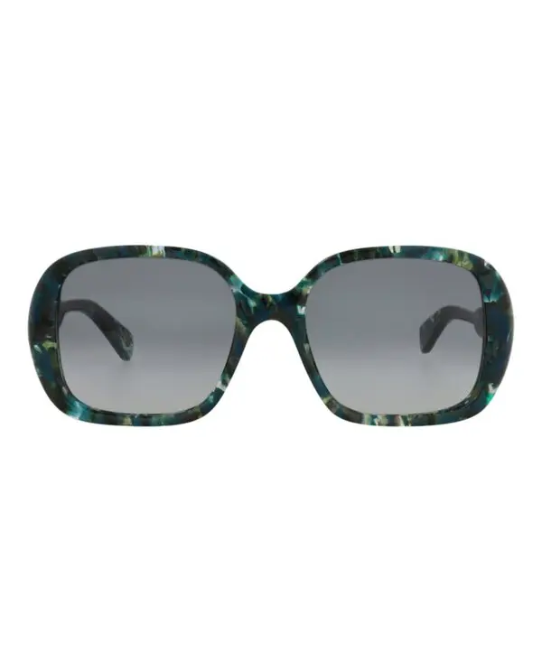 Chloé Recycled Acetate Square Frame Sunglasses - Green Green Grey (ch0222s/30015147/004)