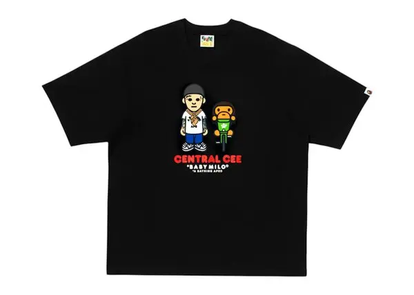 A BATHING APE X Spotify X Central Cee Bax Milo Relaxed Fit Tee Shirt - Black