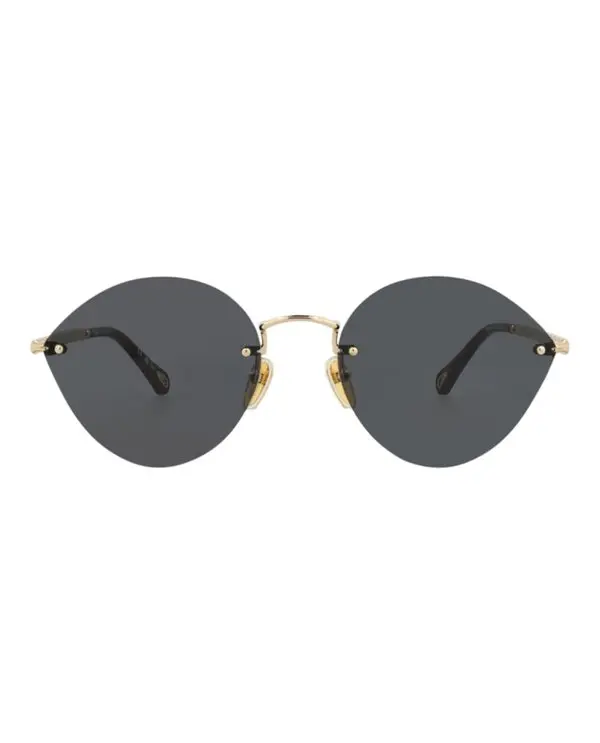 Chloé Cat Eye Frame Metal Sunglasses - Gold Gold Grey (ch0253s/30015745/001)