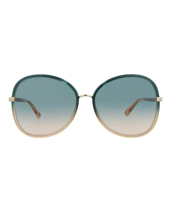 Chloé Round-frame Injection Sunglasses - Green Blue Green (ch0030s/30009792/006)