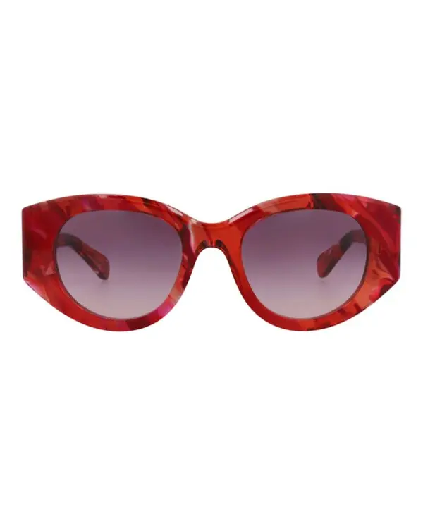 Chloé Round Frame Recycled Acetate Sunglasses - Red Red Violet (ch0251s/30015700/007)