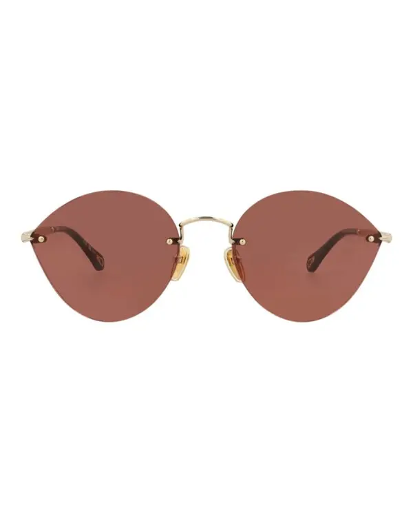 Chloé Cat Eye Metal Sunglasses - Gold Gold Red (ch0253s/30015745/002)