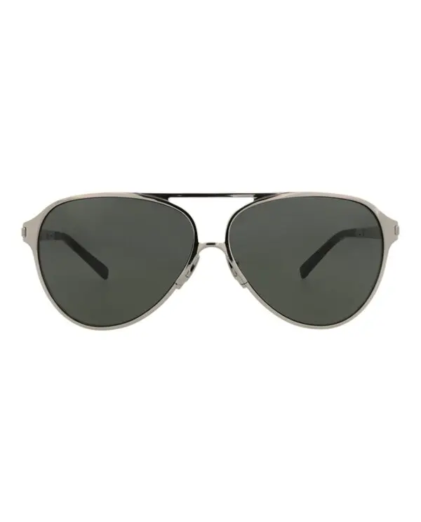 Saint Laurent Aviator-frame Metal Sunglasses - Silver Silver Grey (sl734/30015904/002)