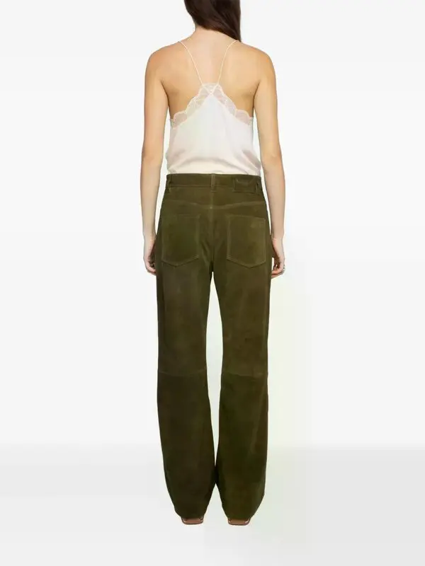 Zadig&Voltaire Evy Heavy Panelled Suede Trousers - Green