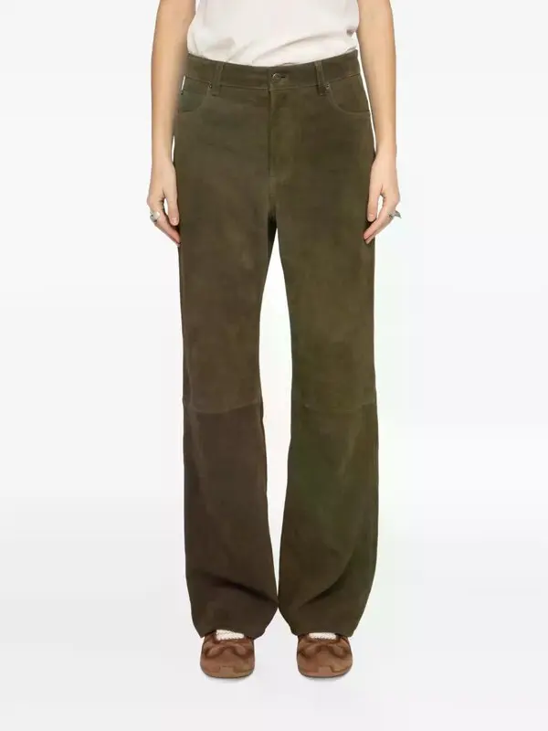 Zadig&Voltaire Evy Heavy Panelled Suede Trousers - Green