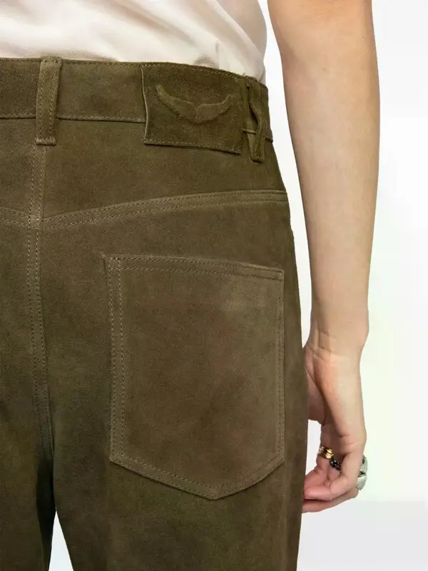 Zadig&Voltaire Evy Heavy Panelled Suede Trousers - Green
