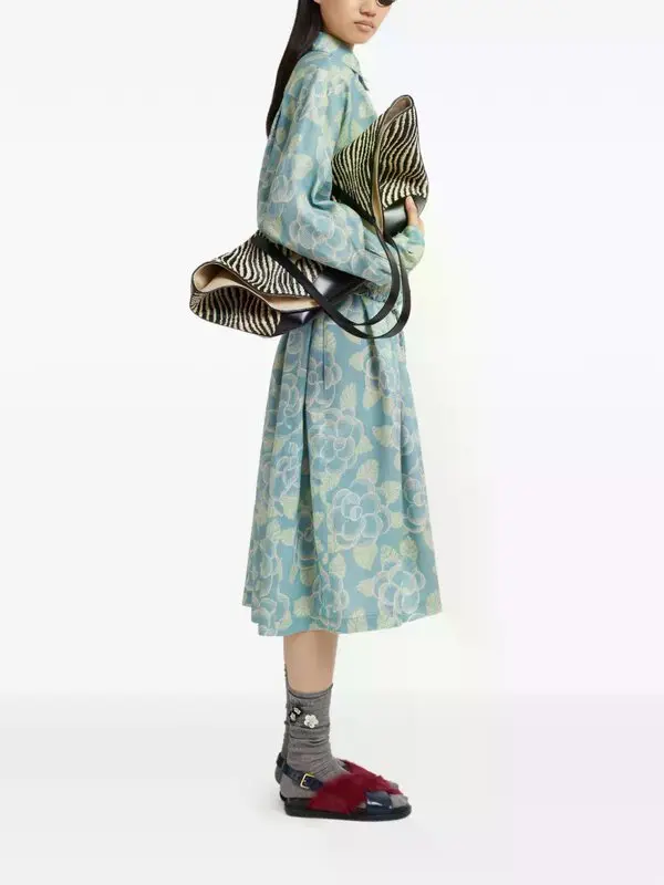 Marni Drawstring Floral Ramie Shirt