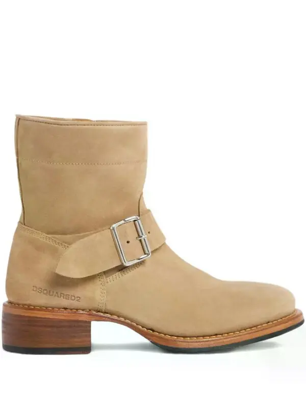 Dsquared2 Buckled Zip Up Boots - Neutrals