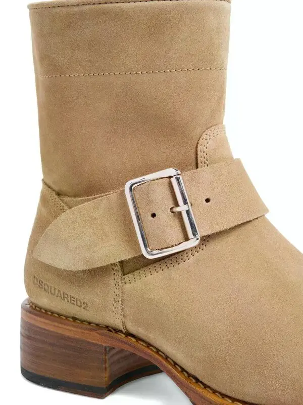 Dsquared2 Buckled Zip Up Boots - Neutrals