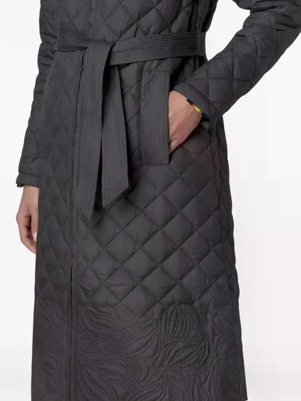 K-WAY Quilted Belted Hooded Jacket