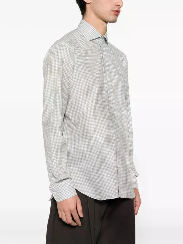 BARBA NAPOLI Gingham-pattern Button-up Shirt