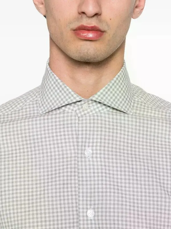 BARBA NAPOLI Gingham-pattern Button-up Shirt