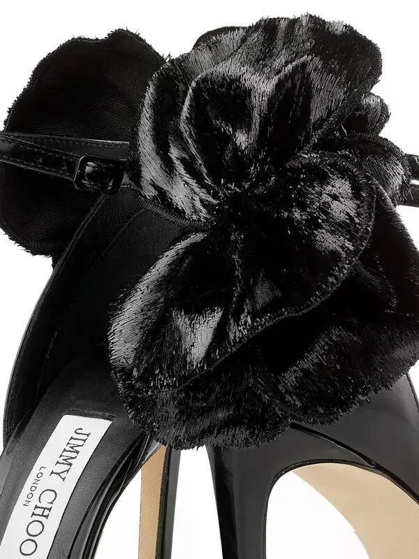 JIMMY CHOO Marja 100 Bow Ankle-strap Pumps - Black