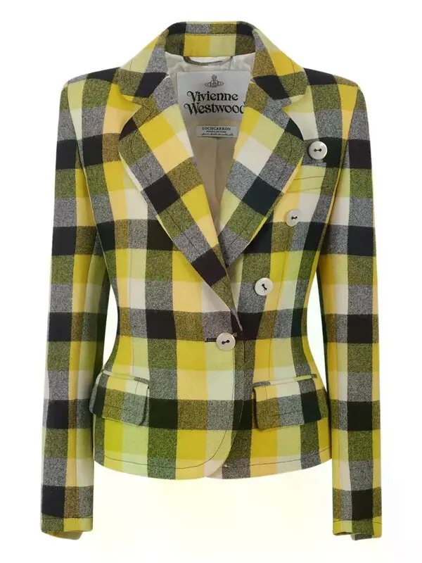 VIVIENNE WESTWOOD Georgia Check Button Blazer - Yellow