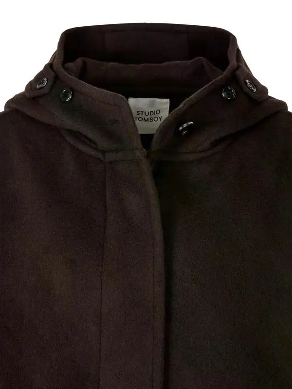 STUDIO TOMBOY Hooded Wool Coat - Brown
