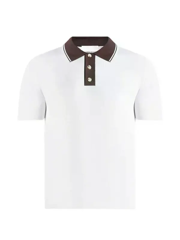 Manière De Voir Roux Contrast-collar Polo Shirt - White