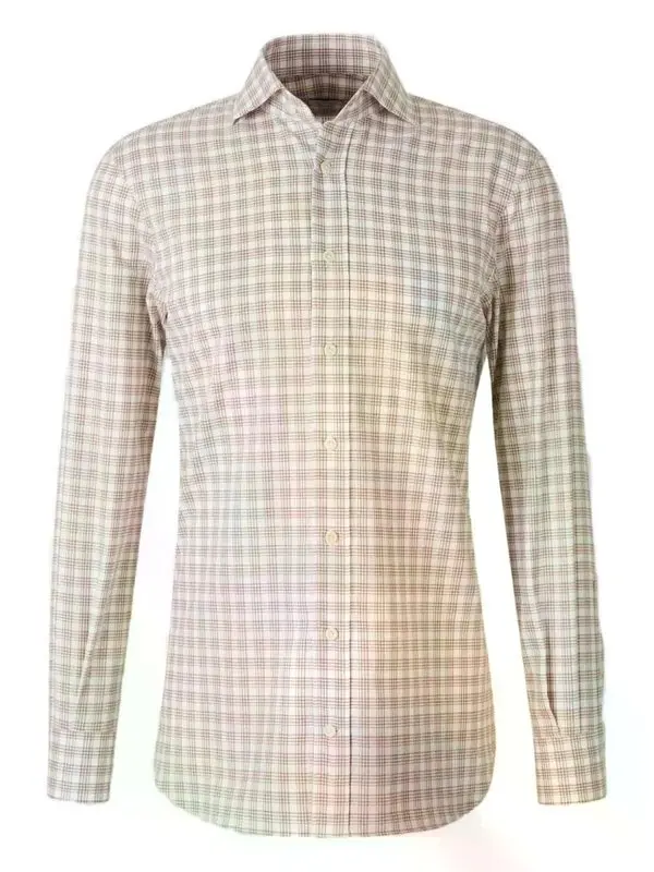ATELIER MUNRO Buttoned Patterned Dress Shirt - Neutrals