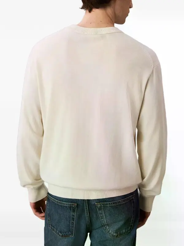 Calvin Klein Logo-detail Crew-neck Sweater - Neutrals