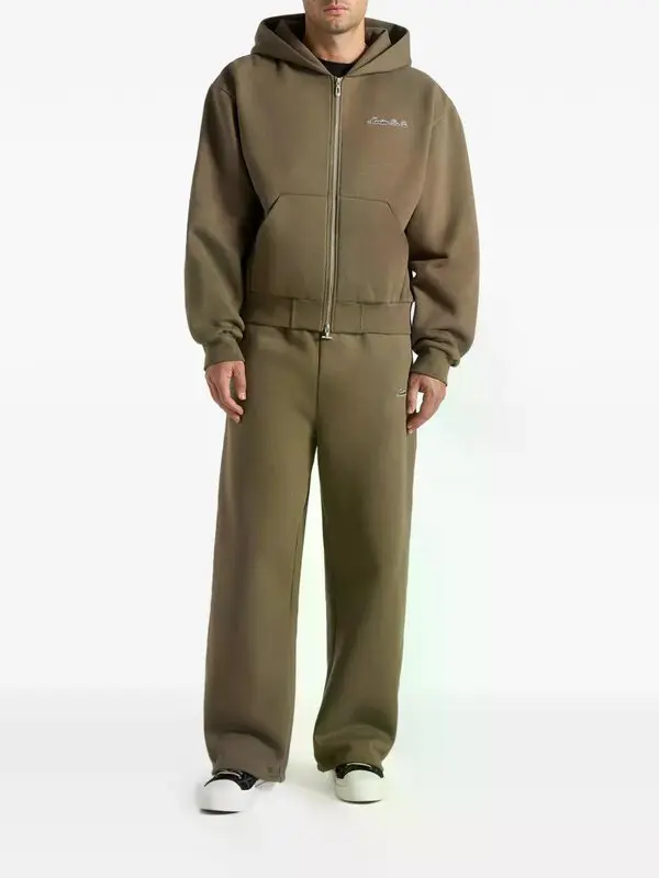Manière De Voir Signature Relaxed Fit Zip Hoodie - Green