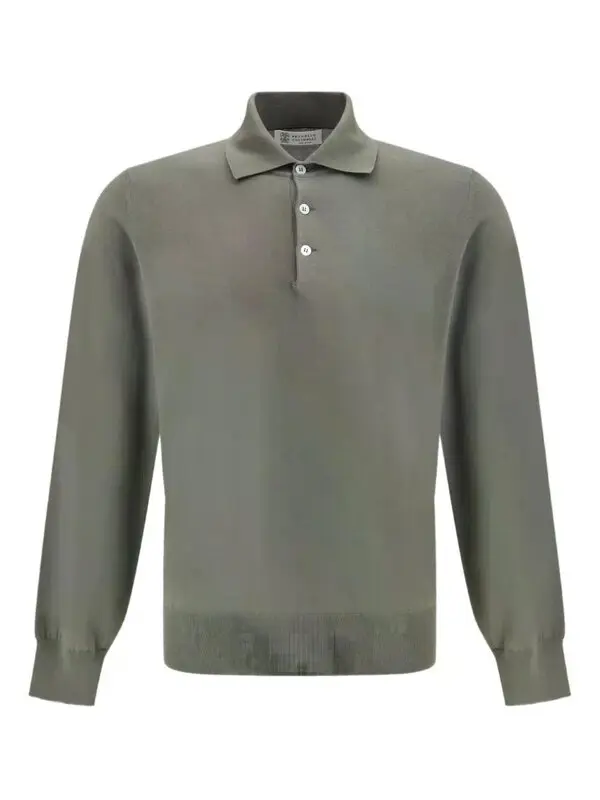 Brunello Cucinelli Long-sleeve Knitted Polo Shirt - Green
