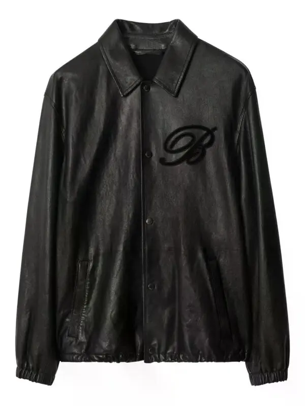 Burberry Cursive Logo Leather Overshirt
