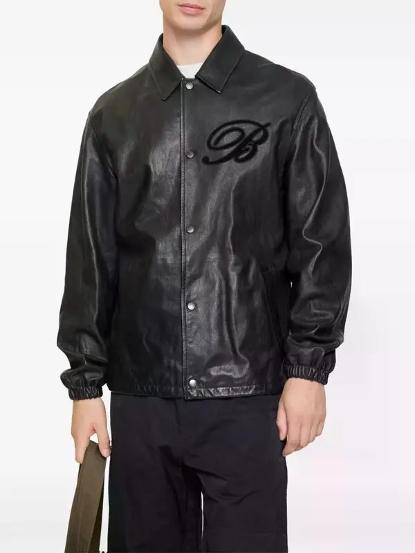 Burberry Cursive Logo Leather Overshirt