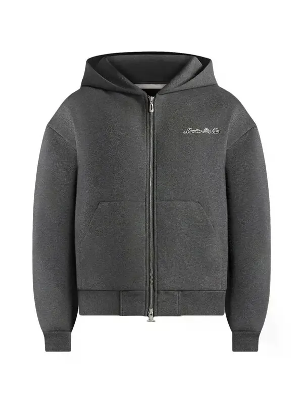 Manière De Voir Signature Relaxed Fit Zip Hoodie - Grey