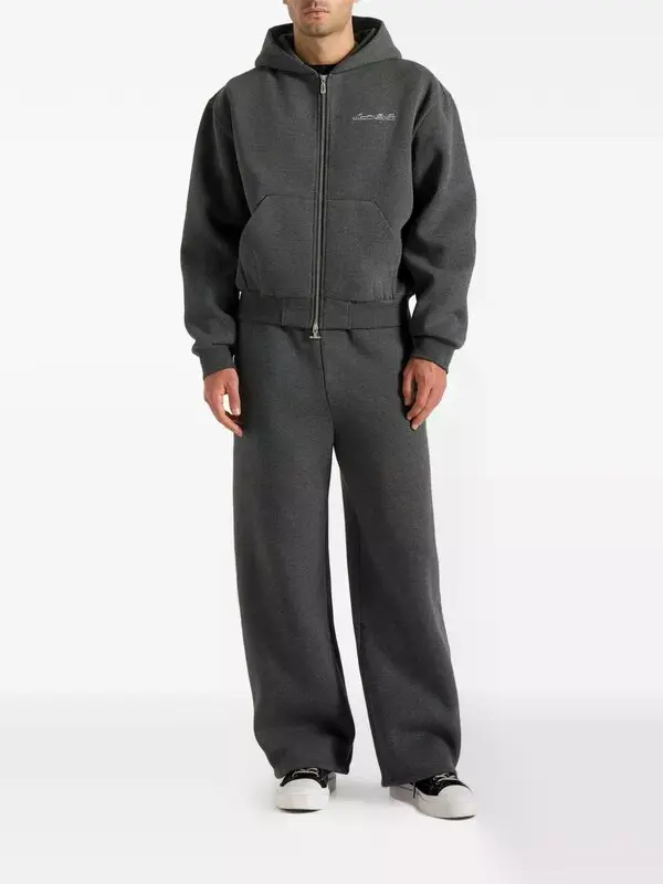 Manière De Voir Signature Relaxed Fit Zip Hoodie - Grey