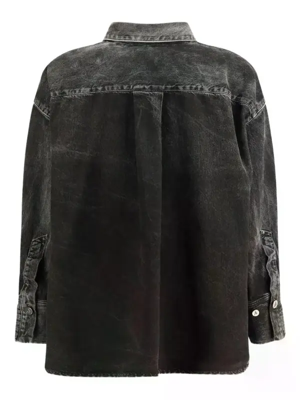 Attico Asymmetric Denim Shirt - Grey