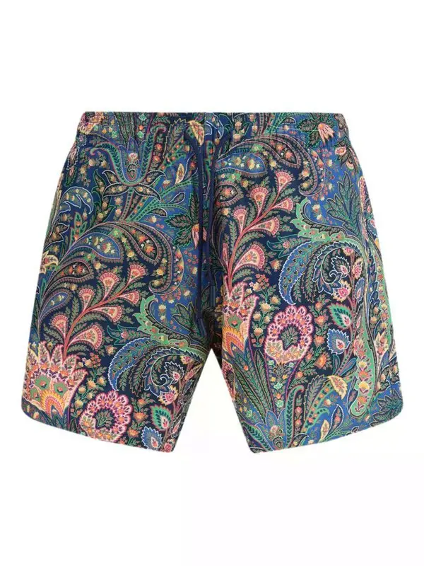 Etro Paisley-print Swim Shorts - Blue
