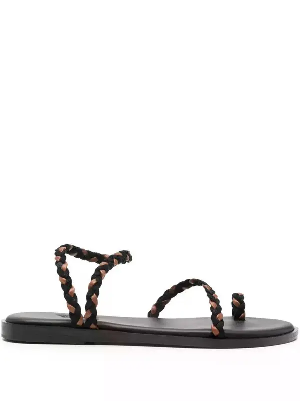 ANCIENT GREEK SANDALS Eleftheria Braided Sandals - Black