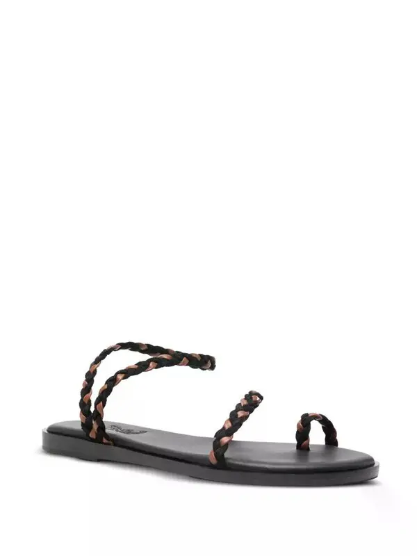ANCIENT GREEK SANDALS Eleftheria Braided Sandals - Black