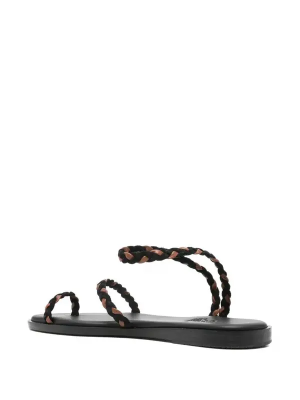 ANCIENT GREEK SANDALS Eleftheria Braided Sandals - Black