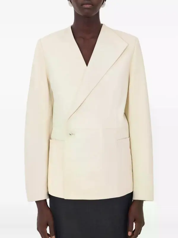 Loulou De Saison Paoli Asymmetric Leather Jacket - Neutrals