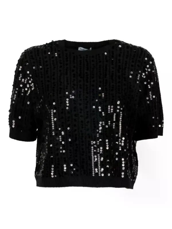 Marella Sequin Embellished Top - Black