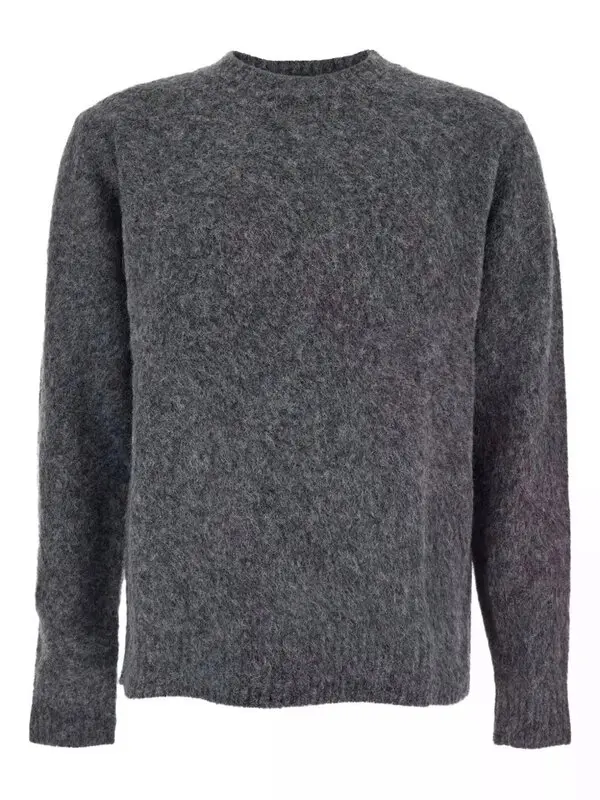 COOR Ribbed-trims Crew-neck Sweater - Grey