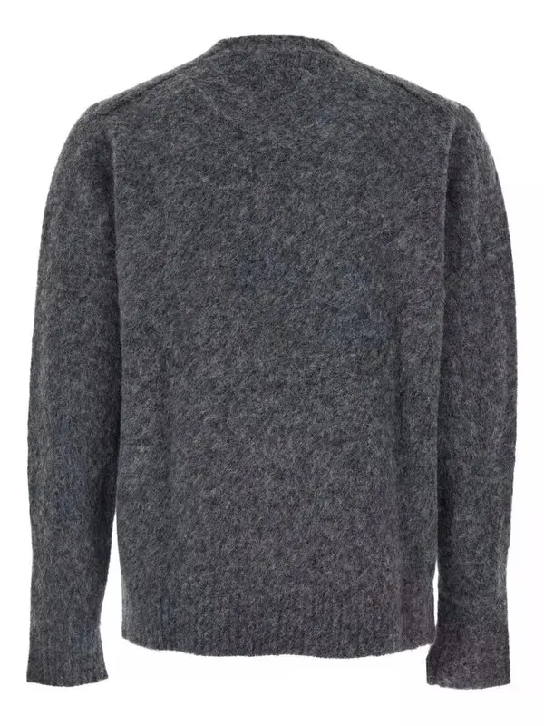 COOR Ribbed-trims Crew-neck Sweater - Grey