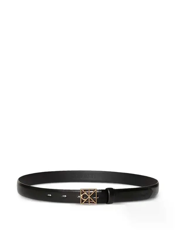 Calvin Klein Logo Square-buckle Belt - Black