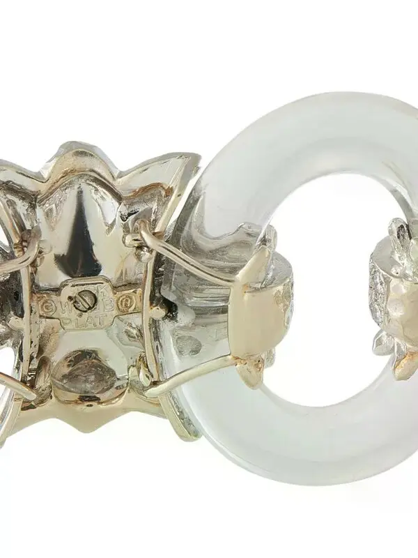 David Webb 18k White Gold, Rock Crystal And Pearl Bracelet