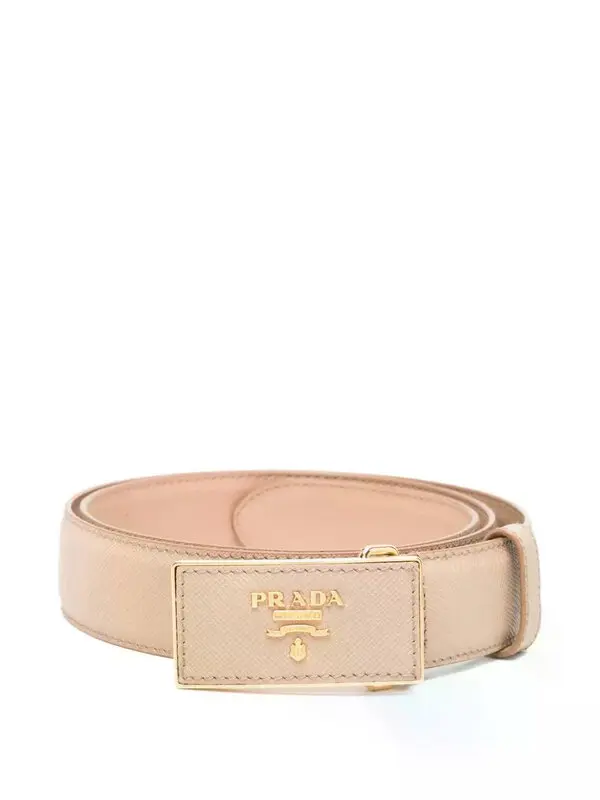 Prada Logo-buckle Belt - Neutrals