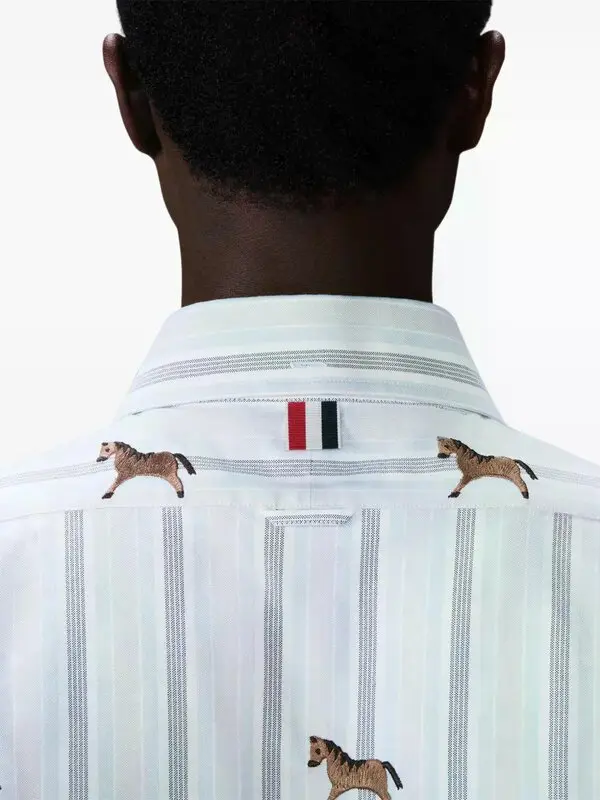 Thom Browne Button-fastening Horse-pattern Shirt