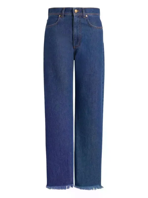 Alberta Ferretti Fringed-hem Jeans
