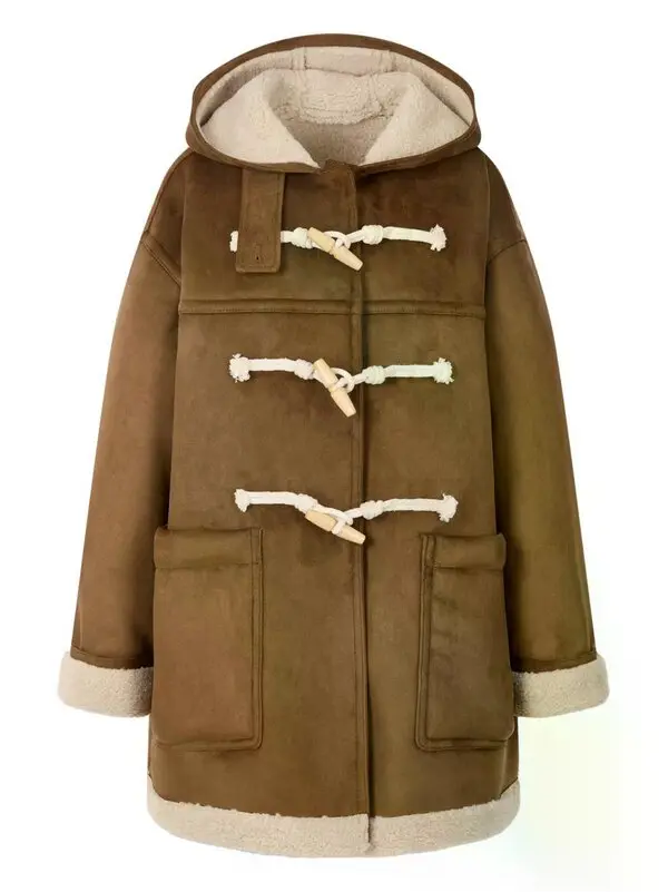 STUDIO TOMBOY Hooded Toggle-fastening Duffle Coat - Brown