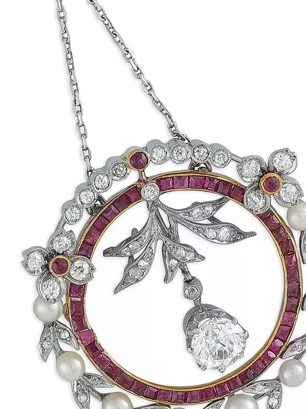 LB EXCLUSIVE 18k Yellow Gold, Platinum, Diamond, And Ruby Necklace