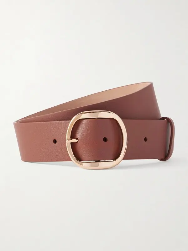 Gabriela Hearst Elster Textured-leather Belt - Brown