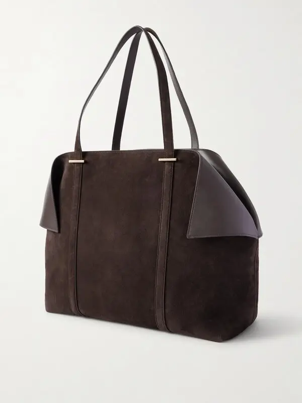 FERRAGAMO Scarf Suede Tote - Brown