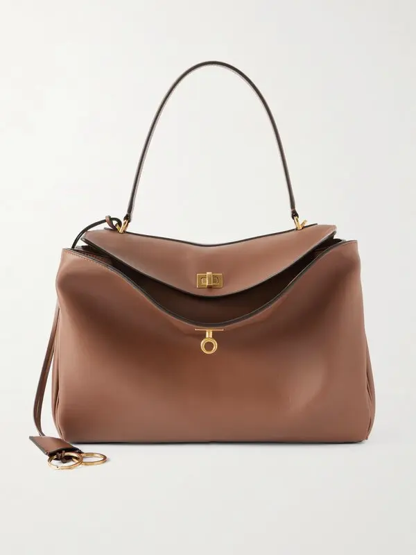 Balenciaga Rodeo Medium Leather Shoulder Bag - Brown
