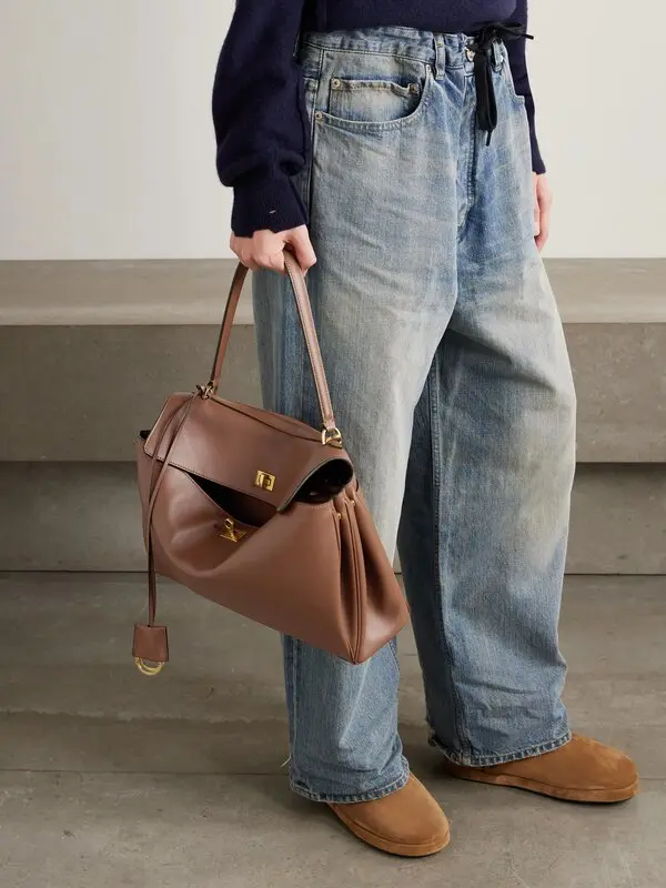 Balenciaga Rodeo Medium Leather Shoulder Bag - Brown